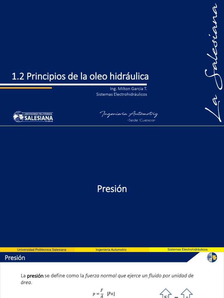 1.2 - Principios de la oleo hidráulica_G1 | PDF | Presión | Mecanica clasica