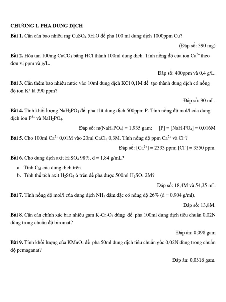 Bai Tap Hoa Phan Tich | PDF