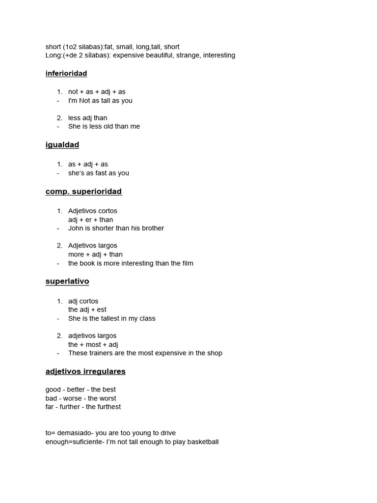 Apunte de Ingles | PDF