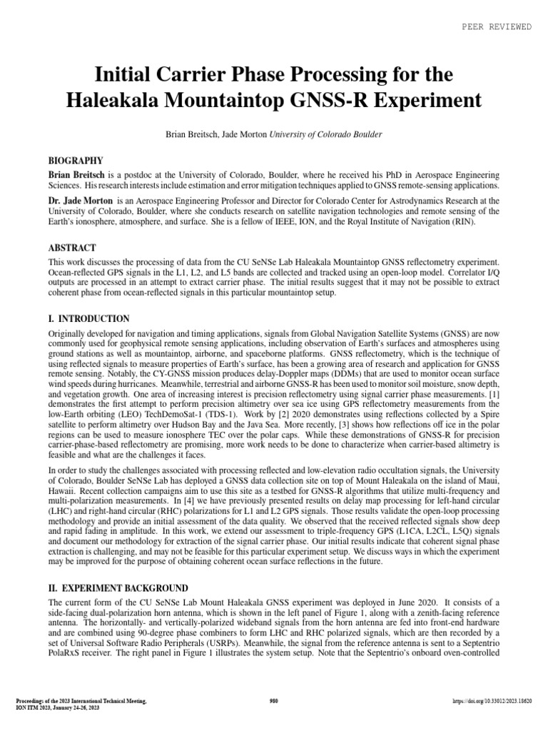 Initial Carrier Phase Processing For The | PDF | Telecommunications ...