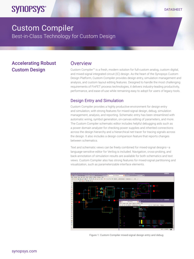 Custom Compiler Ds | PDF | Page Layout | Mixed Signal Integrated Circuit