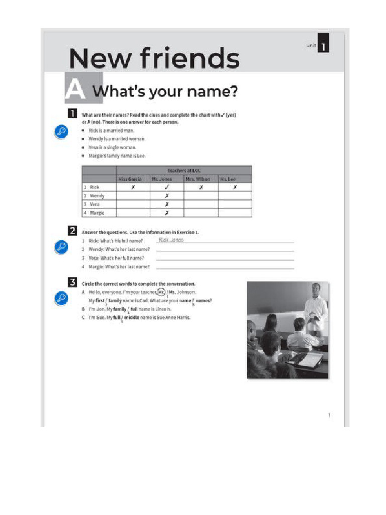 Workbook Unit 1 | PDF