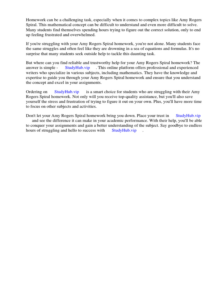 Amy Rogers Spiral Homework | PDF | Homework | Worksheet