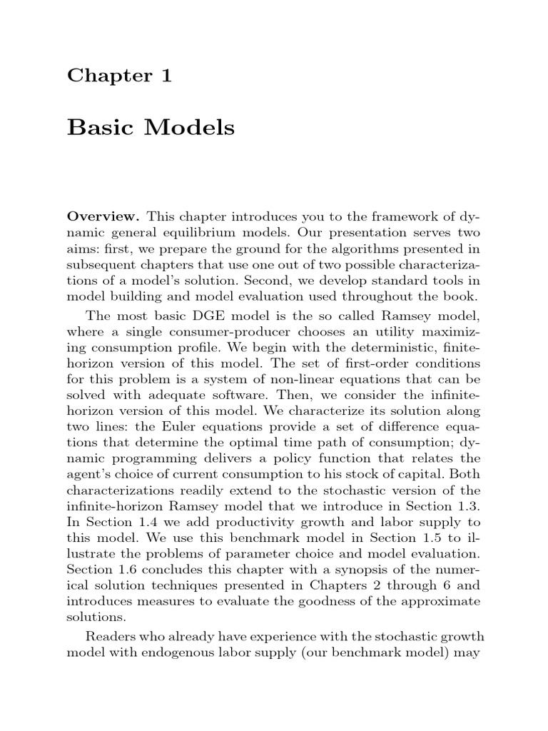 Dynamic General Equilibrium Models Overview | PDF | Dynamic Programming ...