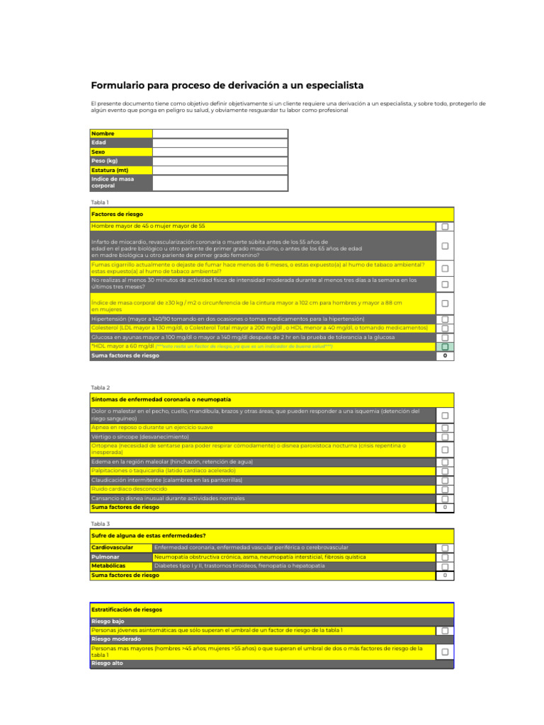 Herramienta Formulario Clasificación de Riesgo (En BLANCO) | PDF | Neumonía | Enfermedad de la ...