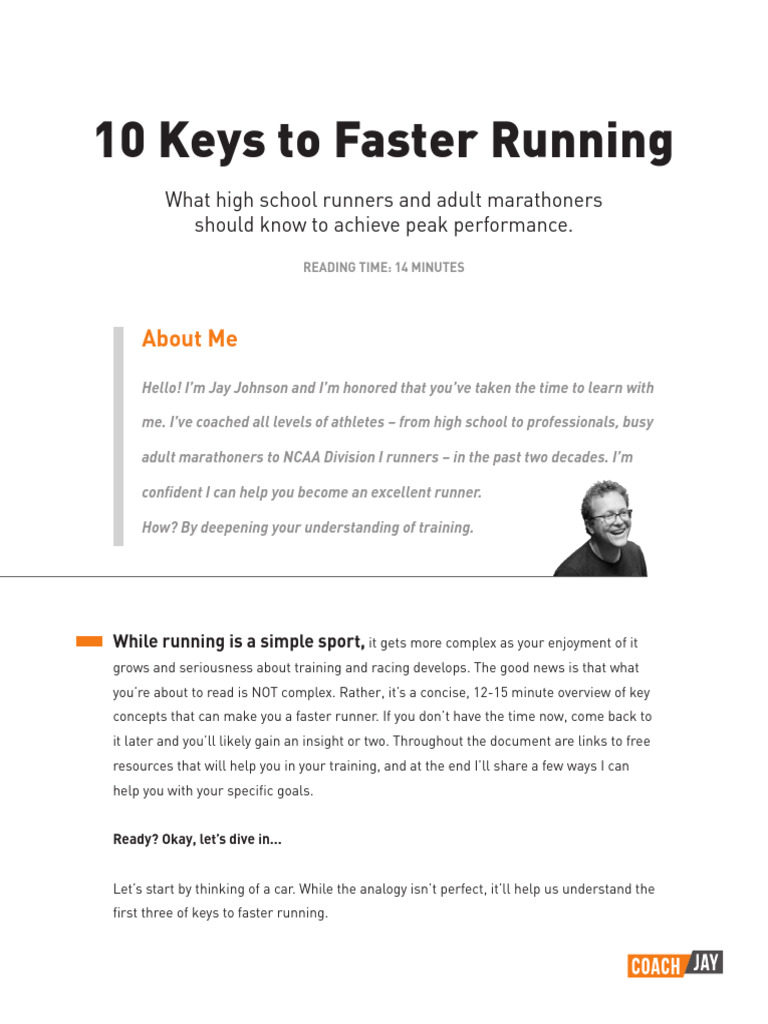 10_Keys_to_Faster_Running | PDF | Running | Sleep