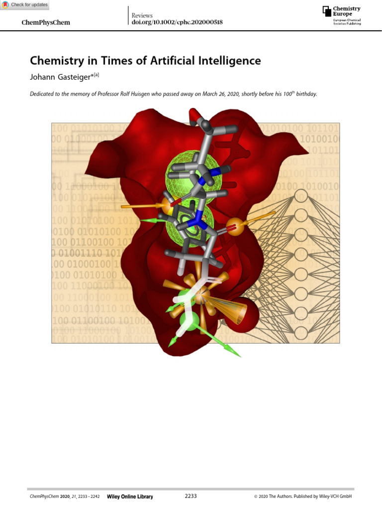 ChemPhysChem - 2020 - Gasteiger - Chemistry in Times of Artificial ...