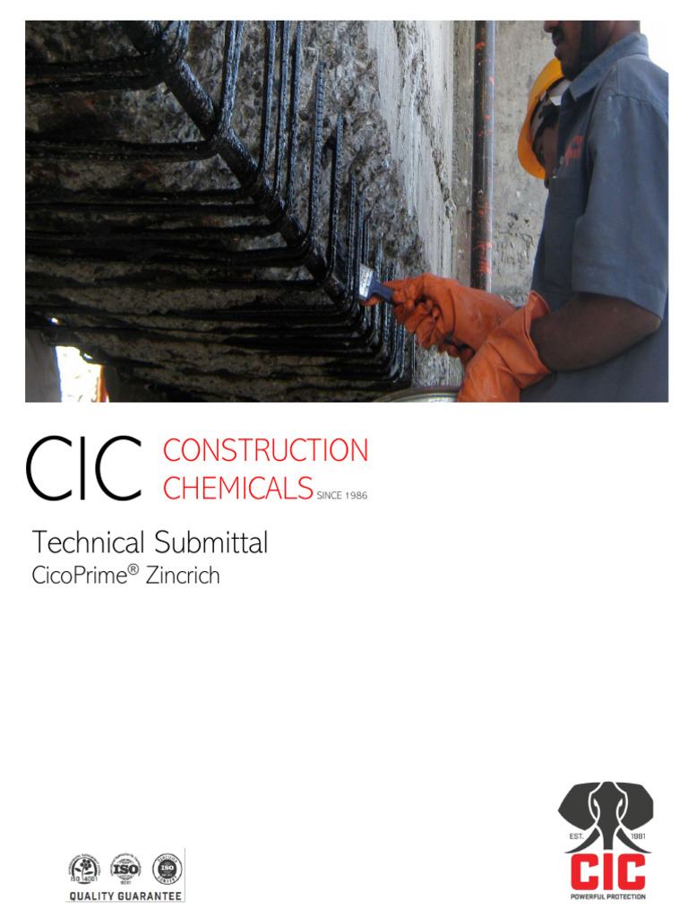 Technical Submittal Cicozincrich | PDF | Corrosion | Concrete