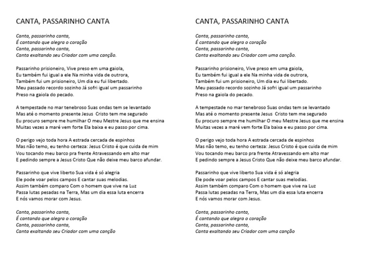 Canta, Passarinho Canta | PDF | Jesus