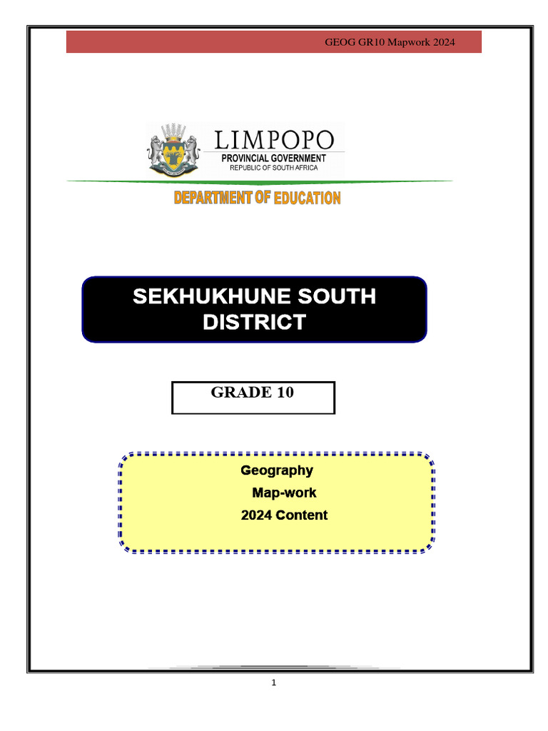Geog GR 10 Map Work Scope 2024 Term 1 | PDF | Topography | Map