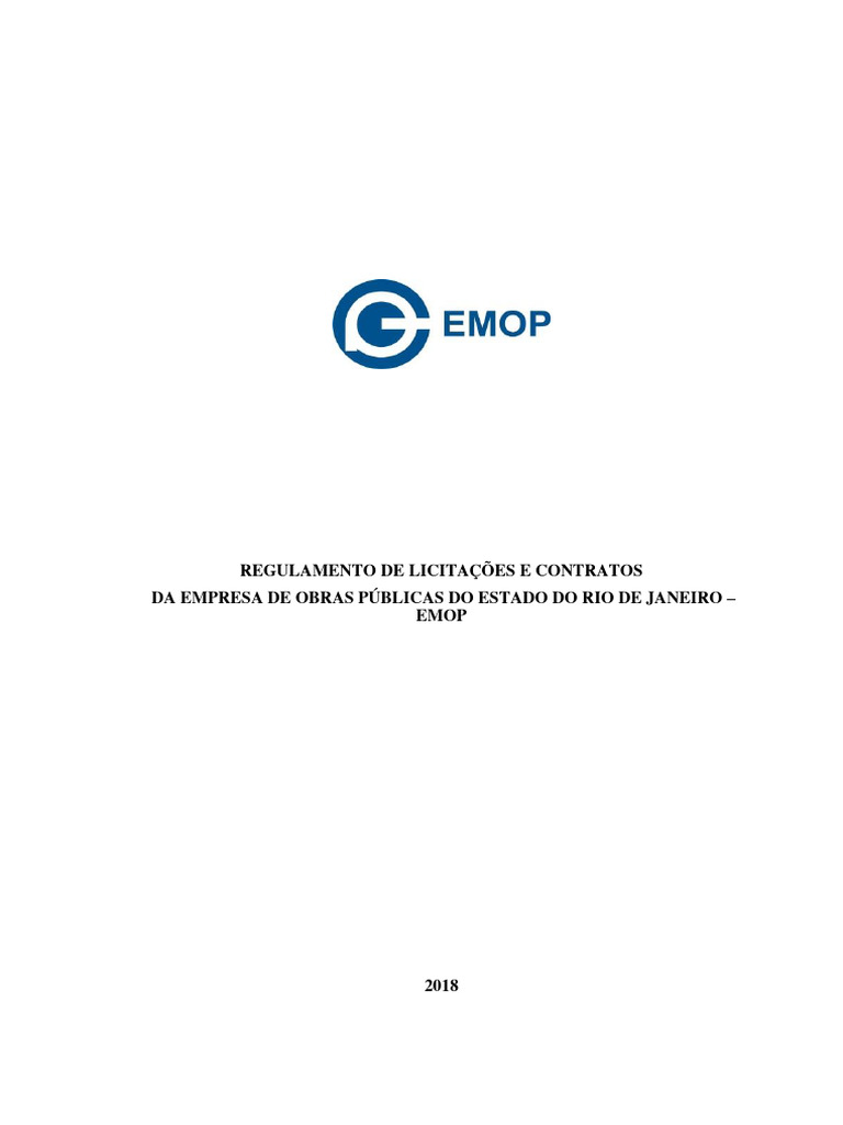 Regulamento de Licitações da EMOP | PDF | Despesa | Administração pública