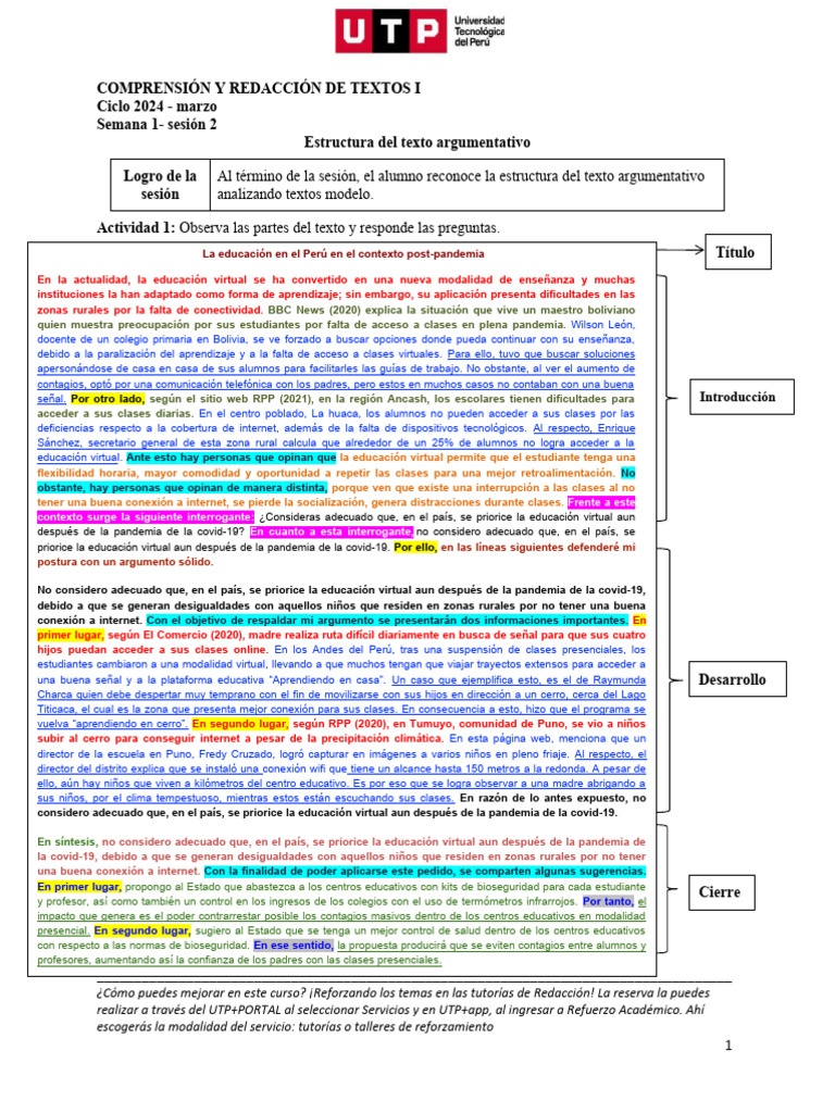 S01-s2-Estructura Del Texto | PDF | Discriminación | Televisión