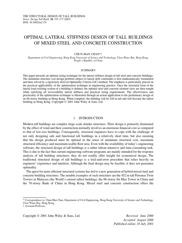 The Structural Design of Tall Buildings - 2001 - Chan - Optimal Lateral ...