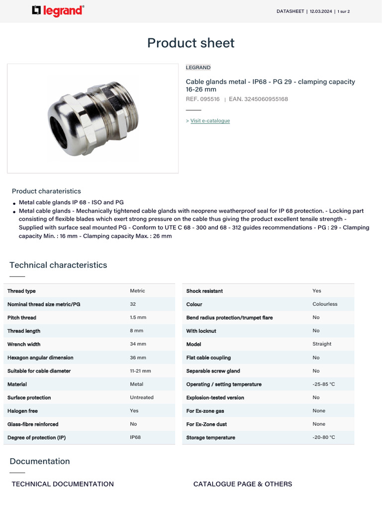 ProductSheet | PDF | Screw | Mechanical Engineering
