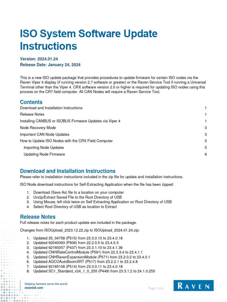 ISO System Software Update Instructions 2024.01.24 | PDF | Computer ...