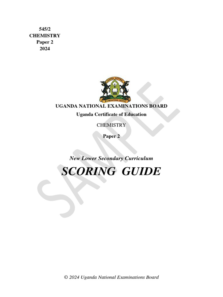 Chemistry Paper 2 Scoring Guide 2024 | PDF | Temperature | Scientific ...