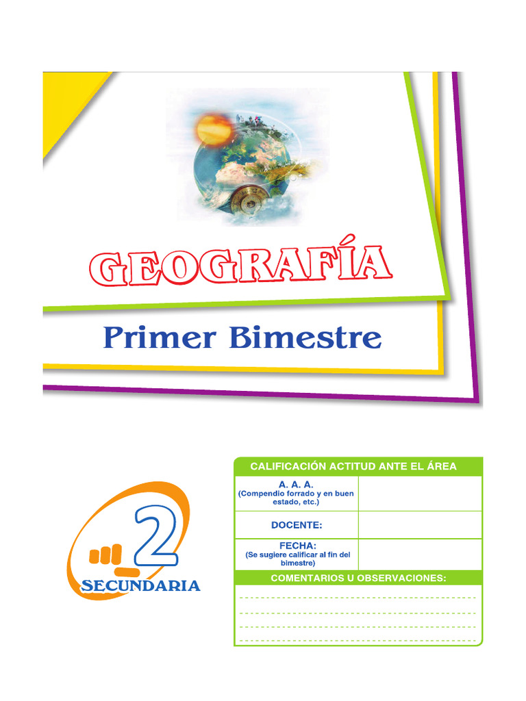 I Bimestre Geografia 2do Año | PDF | Andes | Perú