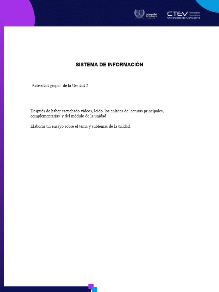 Actividad de La Unidad 2 SISTEMAS DE INFORMACION | PDF | Calidad ...