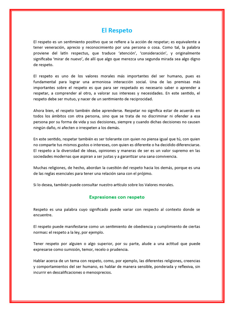 El Respeto | PDF | Ciencia y matemáticas