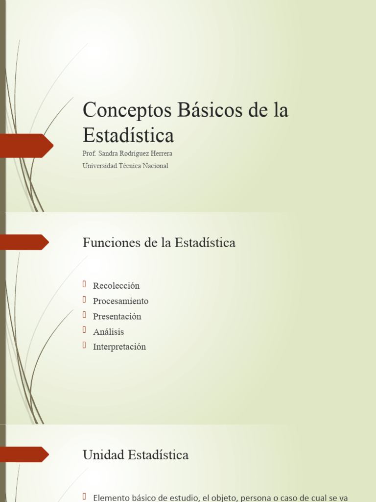 Conceptos Básicos de la Estadística | PDF | Nivel de medida | Muestreo (Estadísticas)