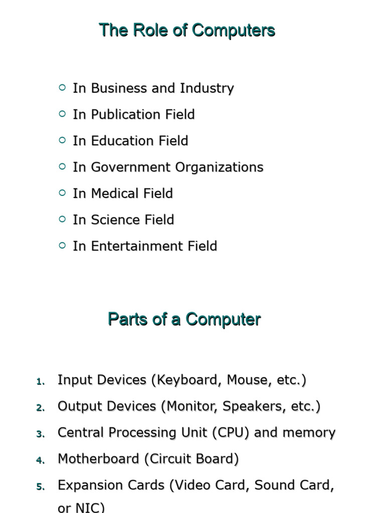 2.parts of Computer | PDF | Computer Hardware | Computer Network