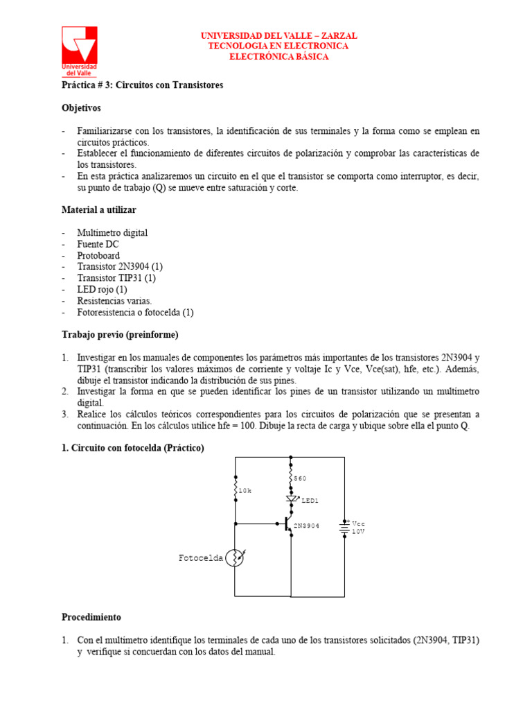 Circuitos Prácticos con Transistores | PDF | Transistor | Red eléctrica