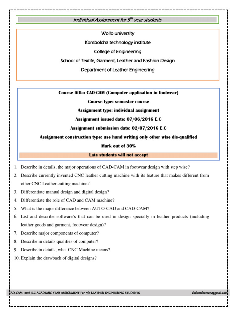 CAD-CAM Assignment | PDF
