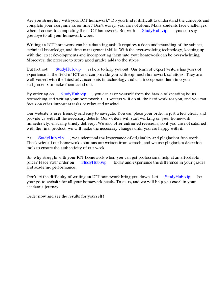 Ict Homework Website | PDF | Educational Technology | Homework