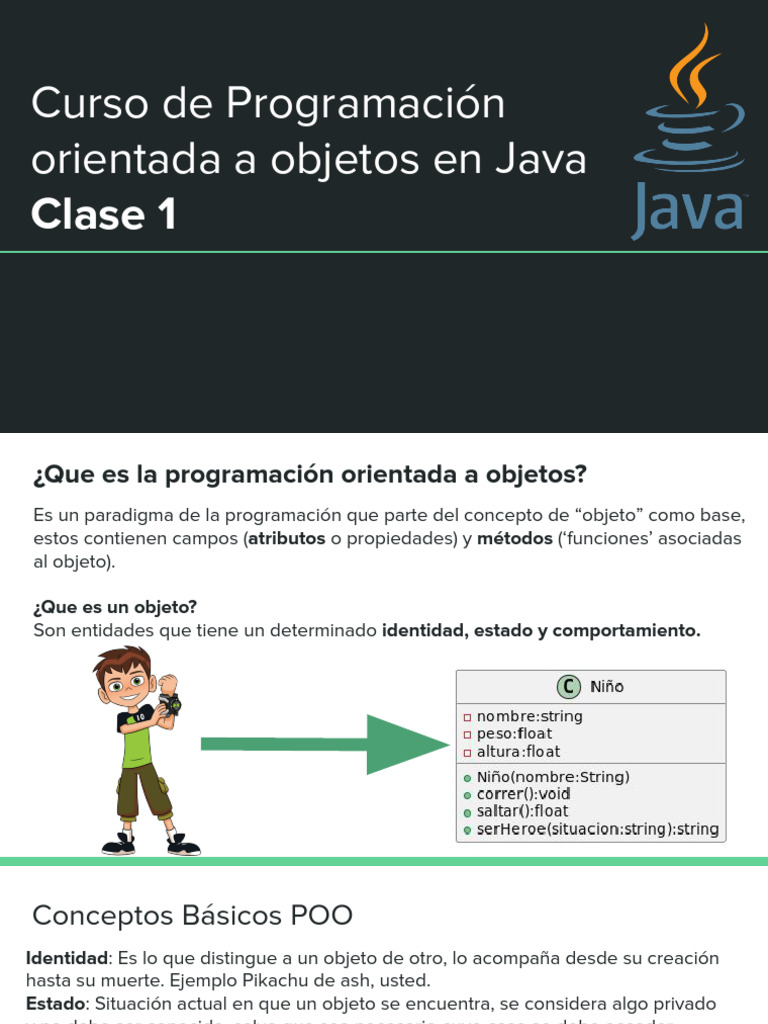 Curso de POO-Java-Clase1 | PDF | Java (lenguaje de programación) | Objeto (informática)
