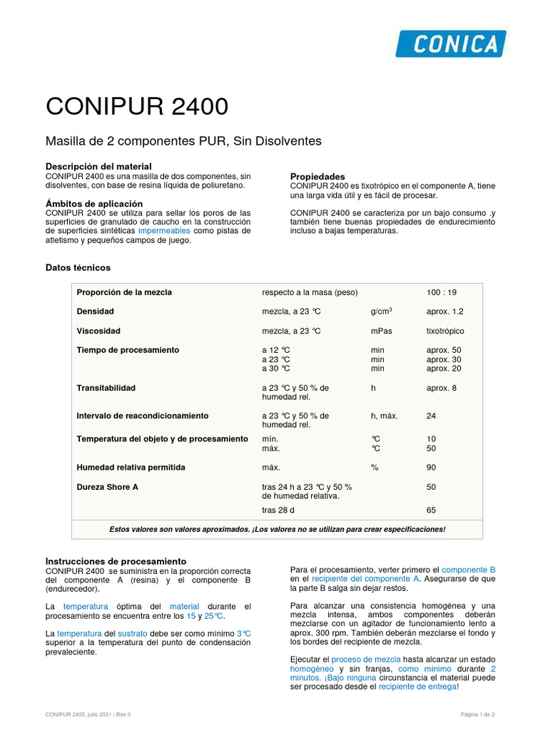 CONIPUR 2400 Es | PDF | Temperatura | Agua