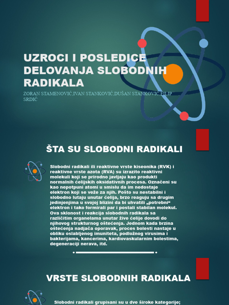 Uzroci I Posledice Delovanja Slobodnih Radikala | PDF