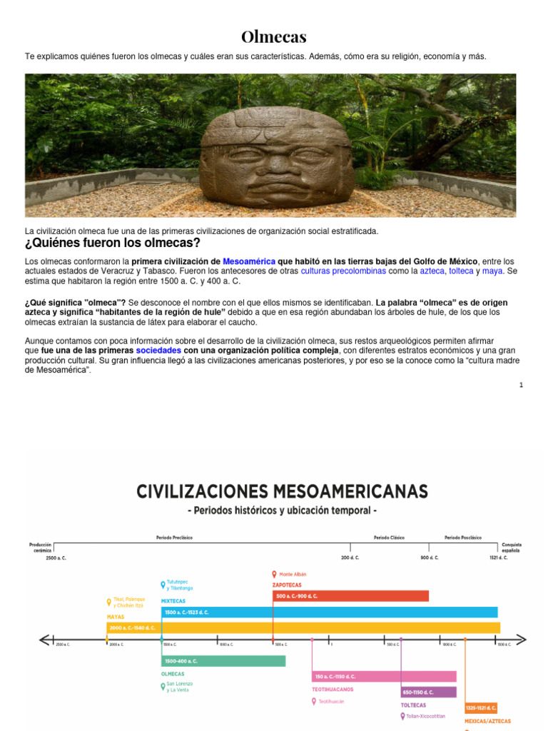 Olmecas | PDF | Mesoamérica