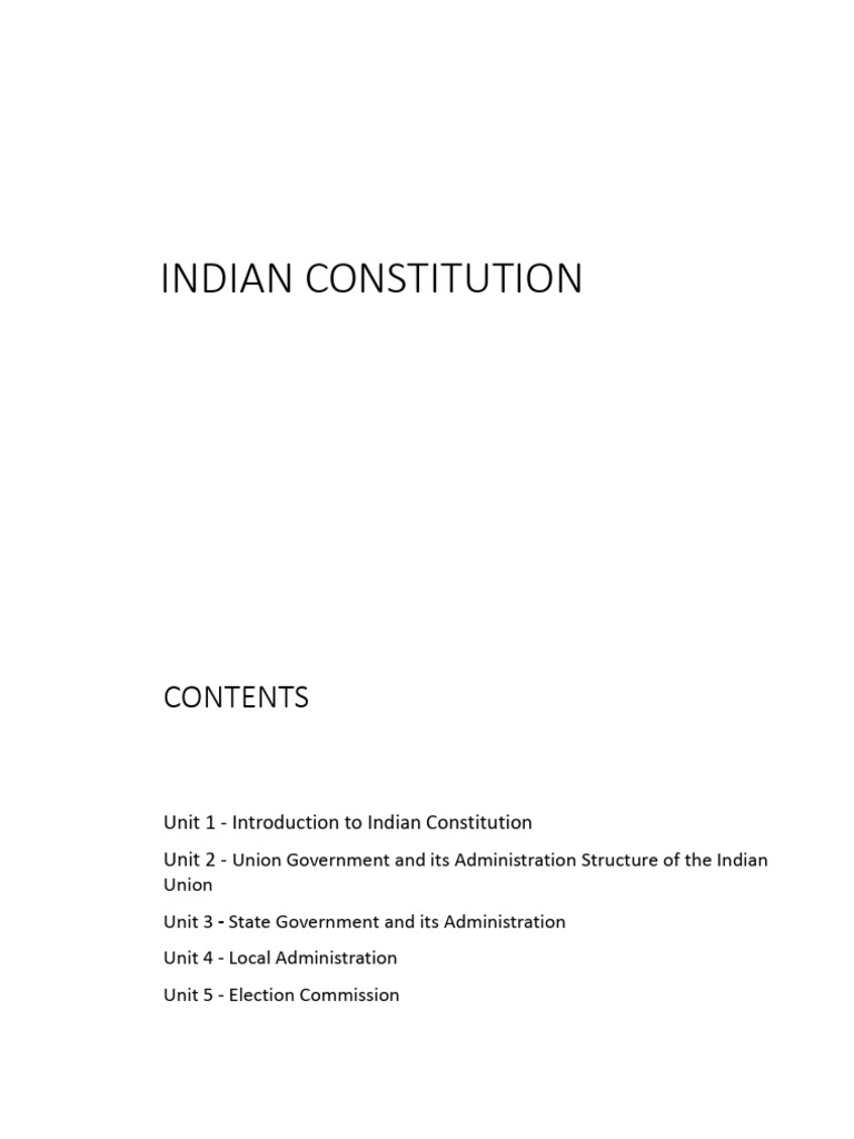 Overview of Indian Constitution NEP Notes | PDF | Governance | Legal ...