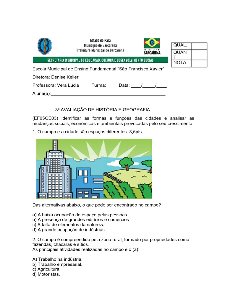 Avaliação de História e Geografia EF05 | PDF | Escrita | Fenícia