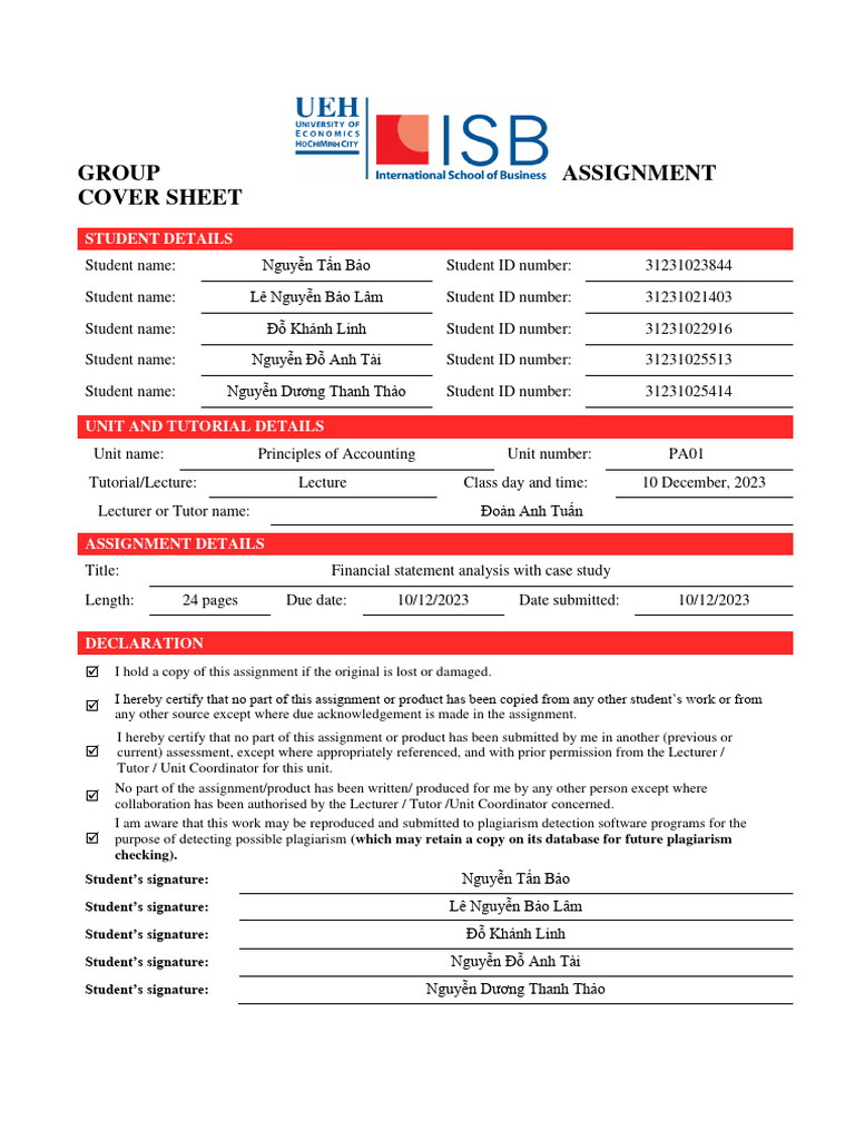 Group07 PA01 Financial Statement Analysis With Case Study | PDF ...