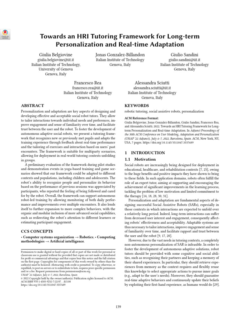 Towards An HRI Tutoring Framework For Long-Term Personalization and ...