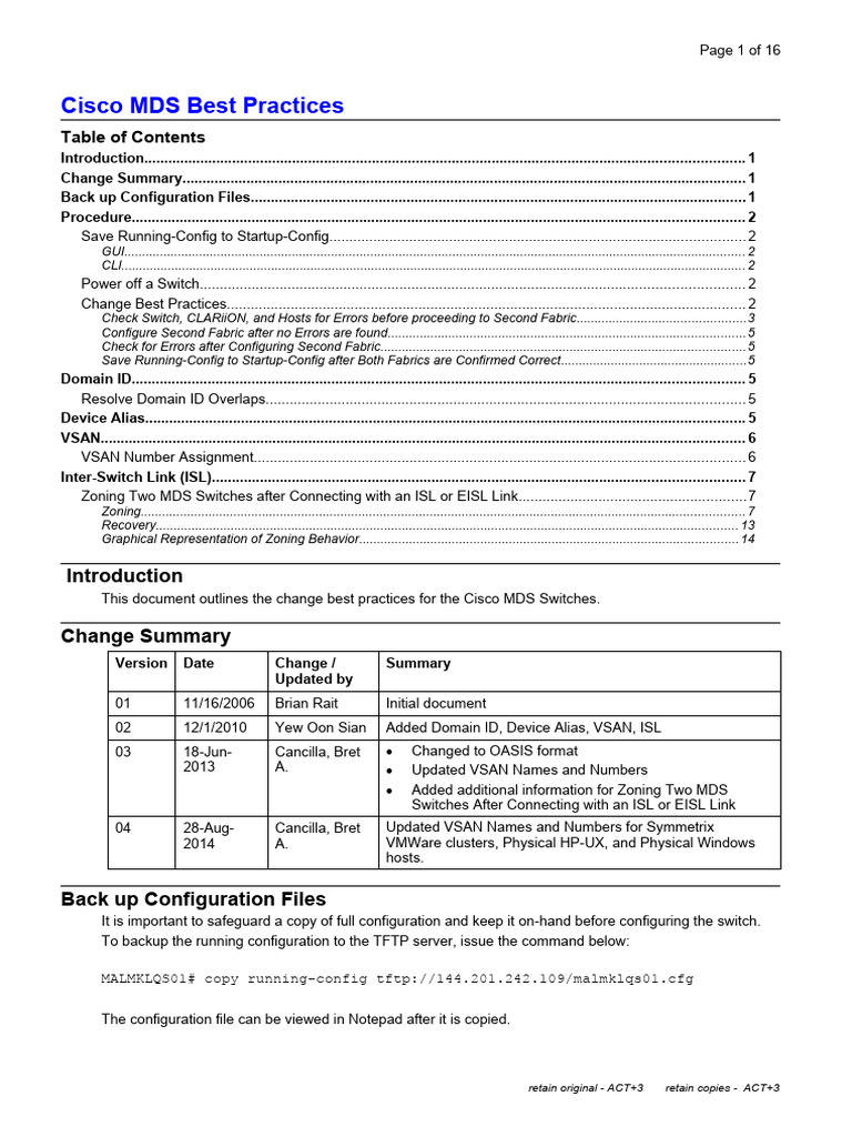 Cisco MDS Best Practices | PDF | Booting | Databases