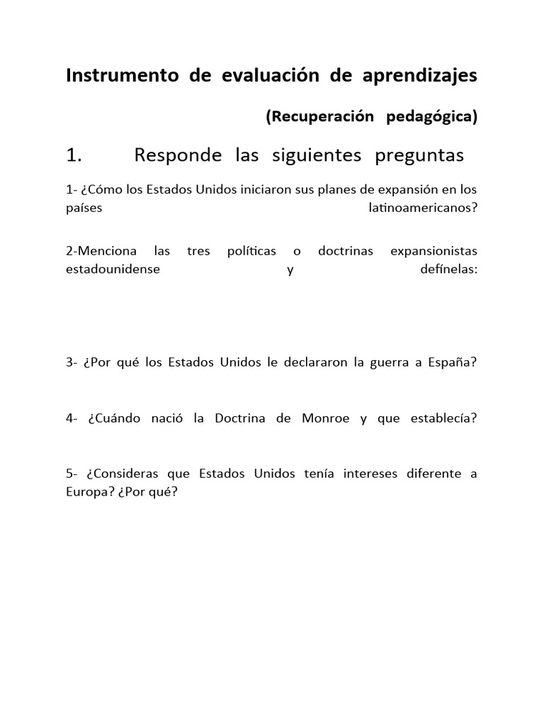Instrumento de Evaluación de Aprendizajes (Recupe | PDF | Política