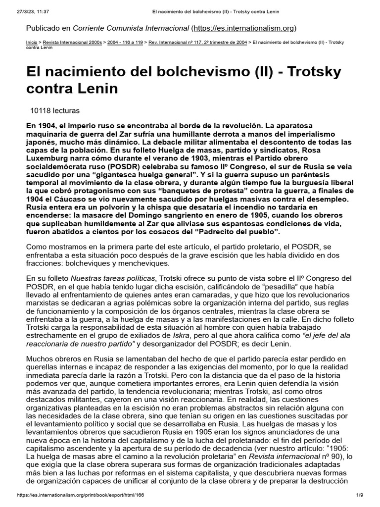 Trotsky vs Lenin: Debate Bolchevique | PDF | Vladimir Lenin | Leon Trotsky