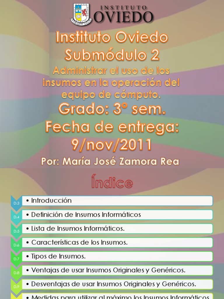 Insumos Informáticos: Ventajas y Tipos | PDF | Reciclaje | Informática
