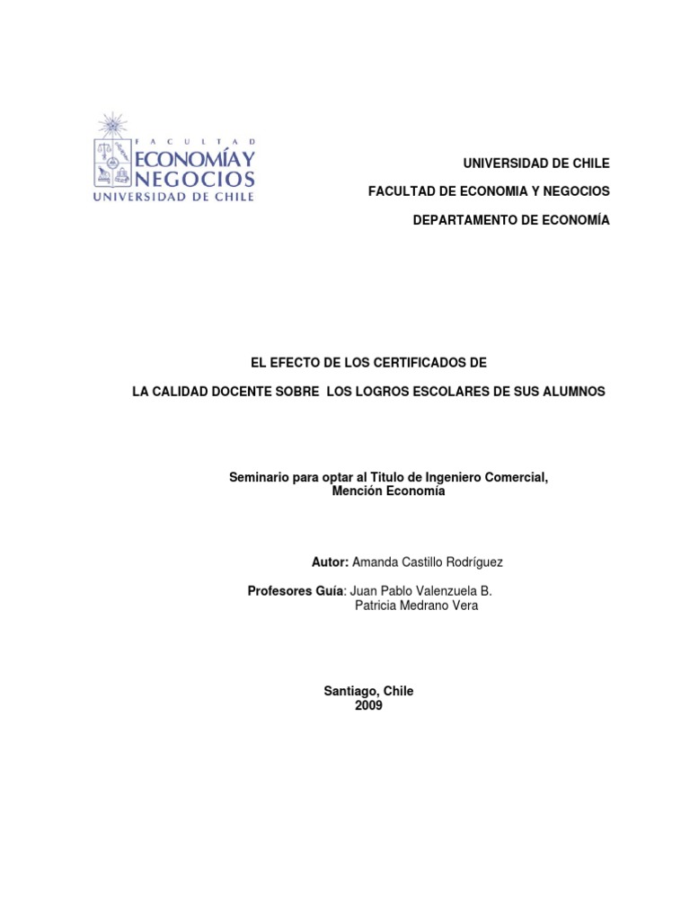 Seminario de Titulo Amanda Castillo Rodriguez 2009 | PDF | Evaluación ...
