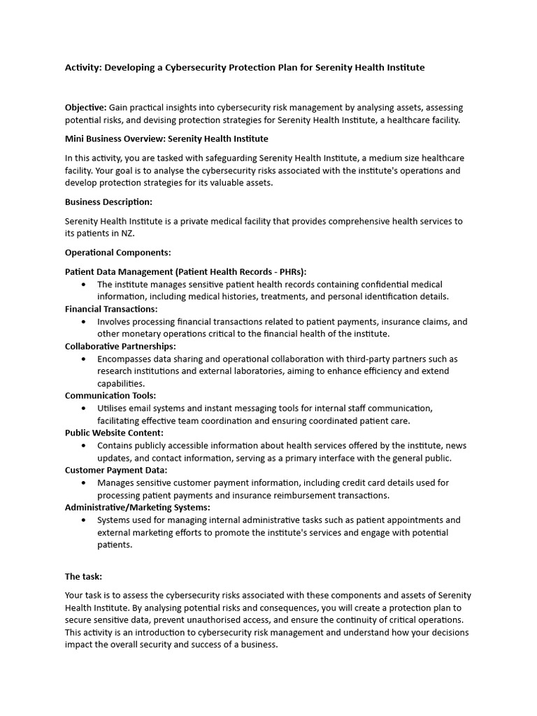 Cybersecurity Protection Plan | PDF | Computer Security | Security