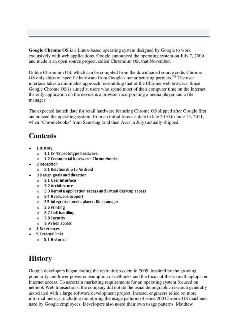 Google Chrome OS Is An Open Source | Download Free PDF | Chromebook ...