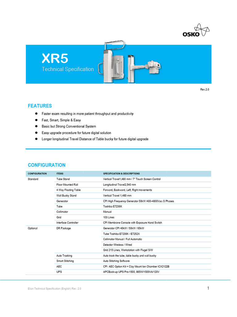XR5 Analog Technical Specification 50kW 7239 (English Rev. 2.0) (1 ...