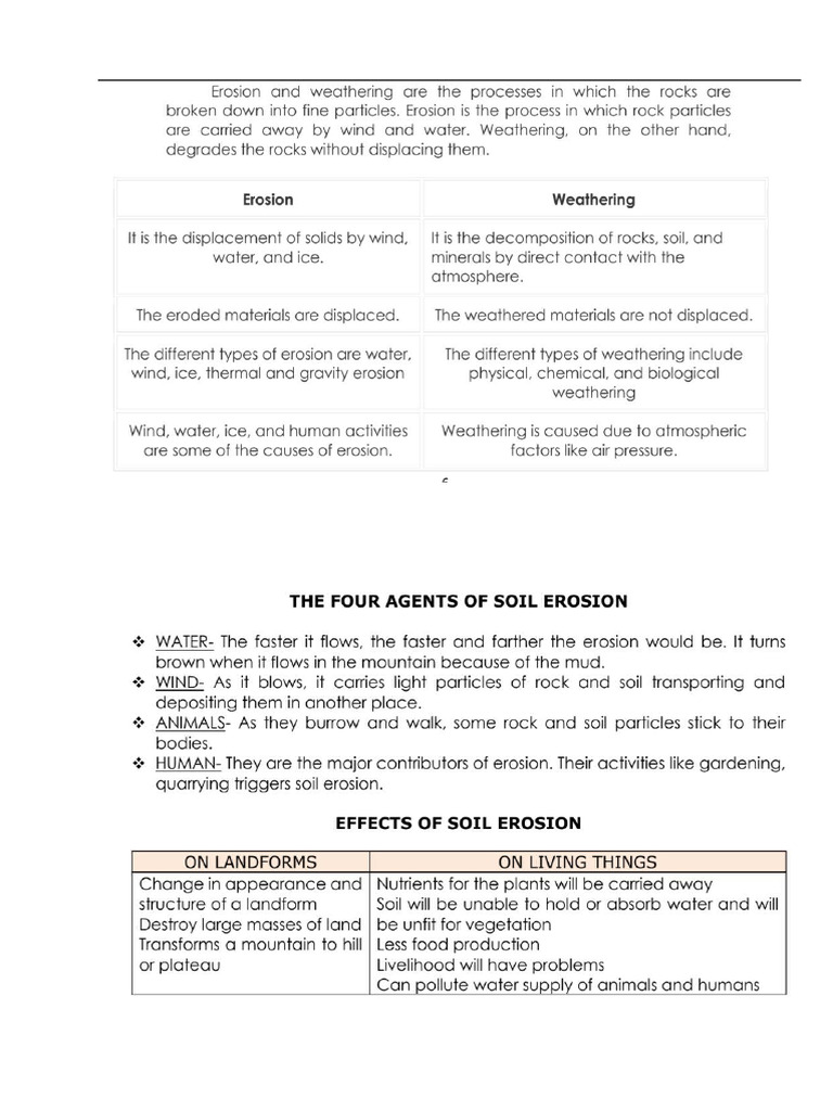 Weathering and Erosion | PDF