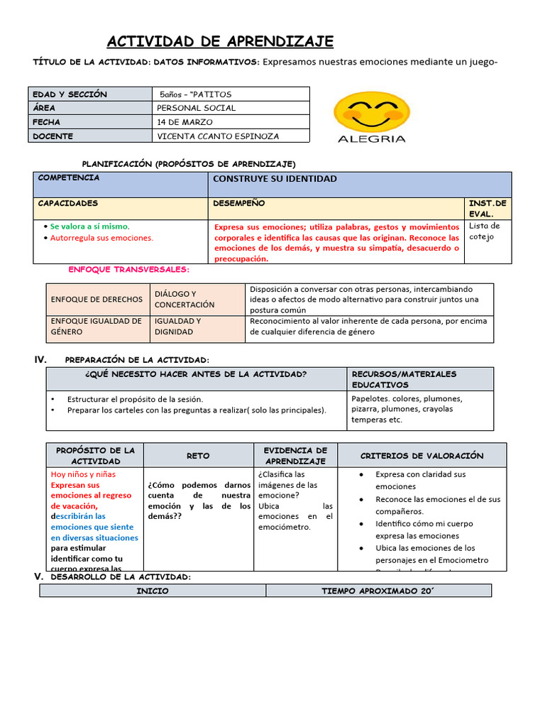 Dia 18 Emociones | PDF | Las emociones | Aprendizaje