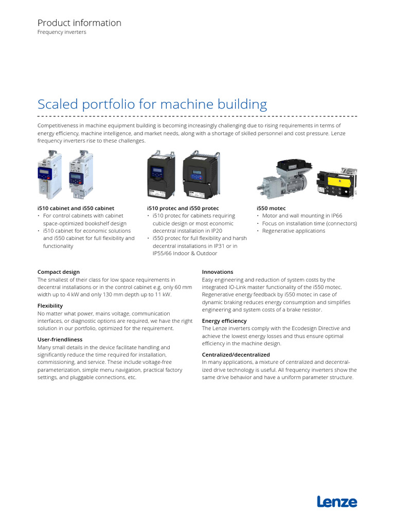 Flyer I510 Cabinet Frequency Inverter Frequenzumrichter EN | PDF ...