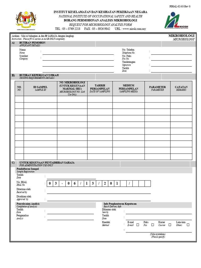 Lab Micro Borang | PDF