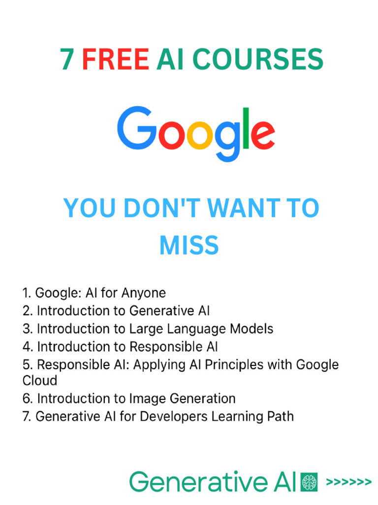 7 AI FREE Courses | PDF