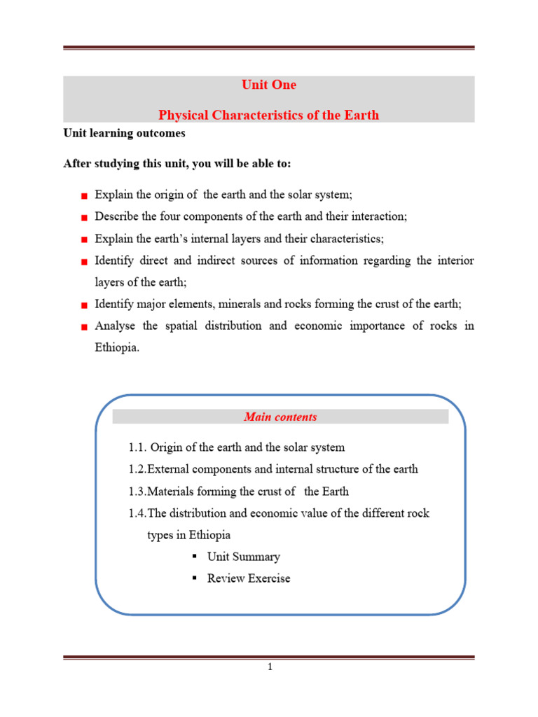 Unit One SS | PDF | Rock (Geology) | Solar System
